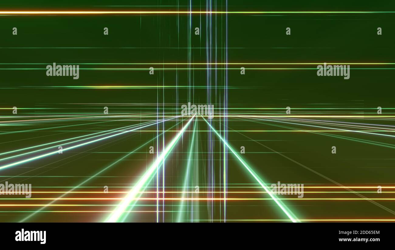 3d line neon cube in space, render illustration Stock Photo - Alamy