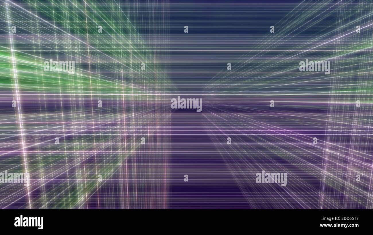 3d line neon cube in space, render illustration Stock Photo - Alamy