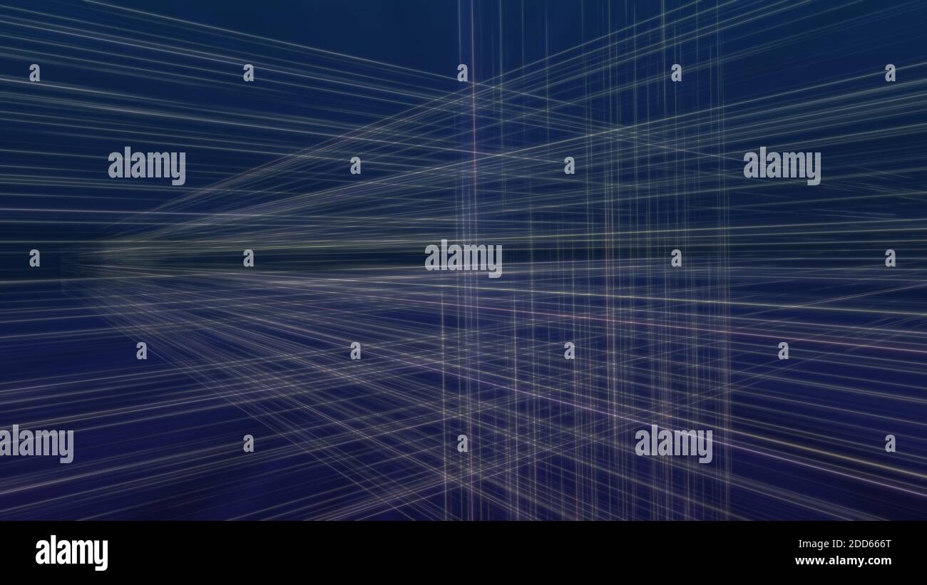 3d line neon cube in space, render illustration Stock Photo - Alamy