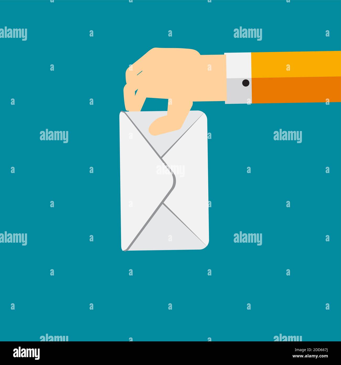 Voting Hand Flat Concept Illustration Stock Photo - Alamy