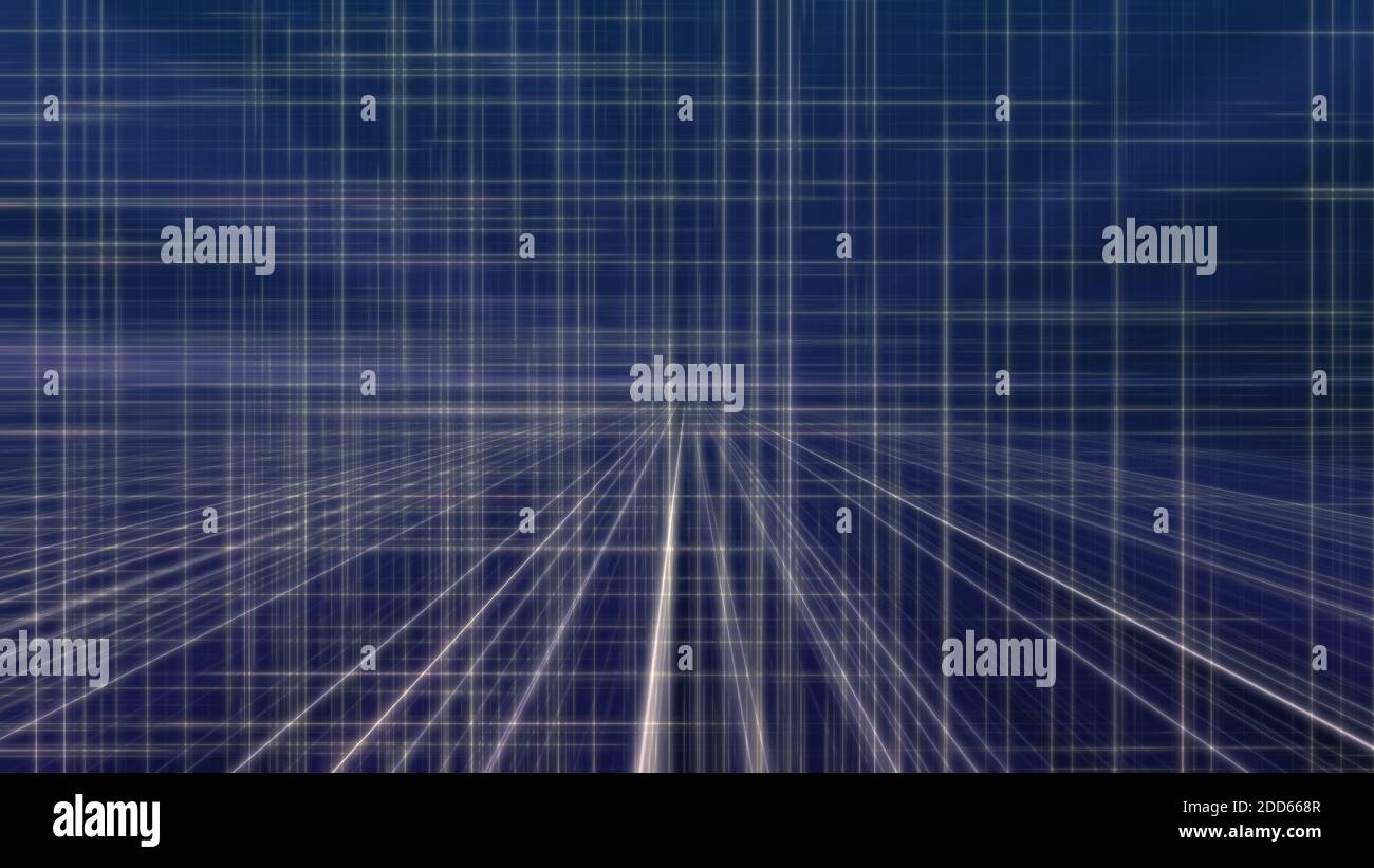 3d line neon cube in space, render illustration Stock Photo - Alamy