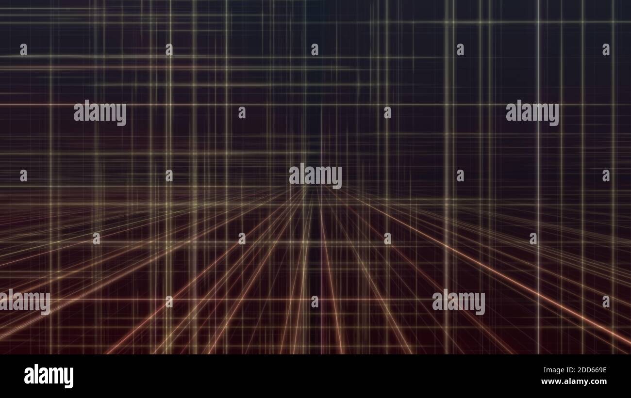 3d line neon cube in space, render illustration Stock Photo - Alamy