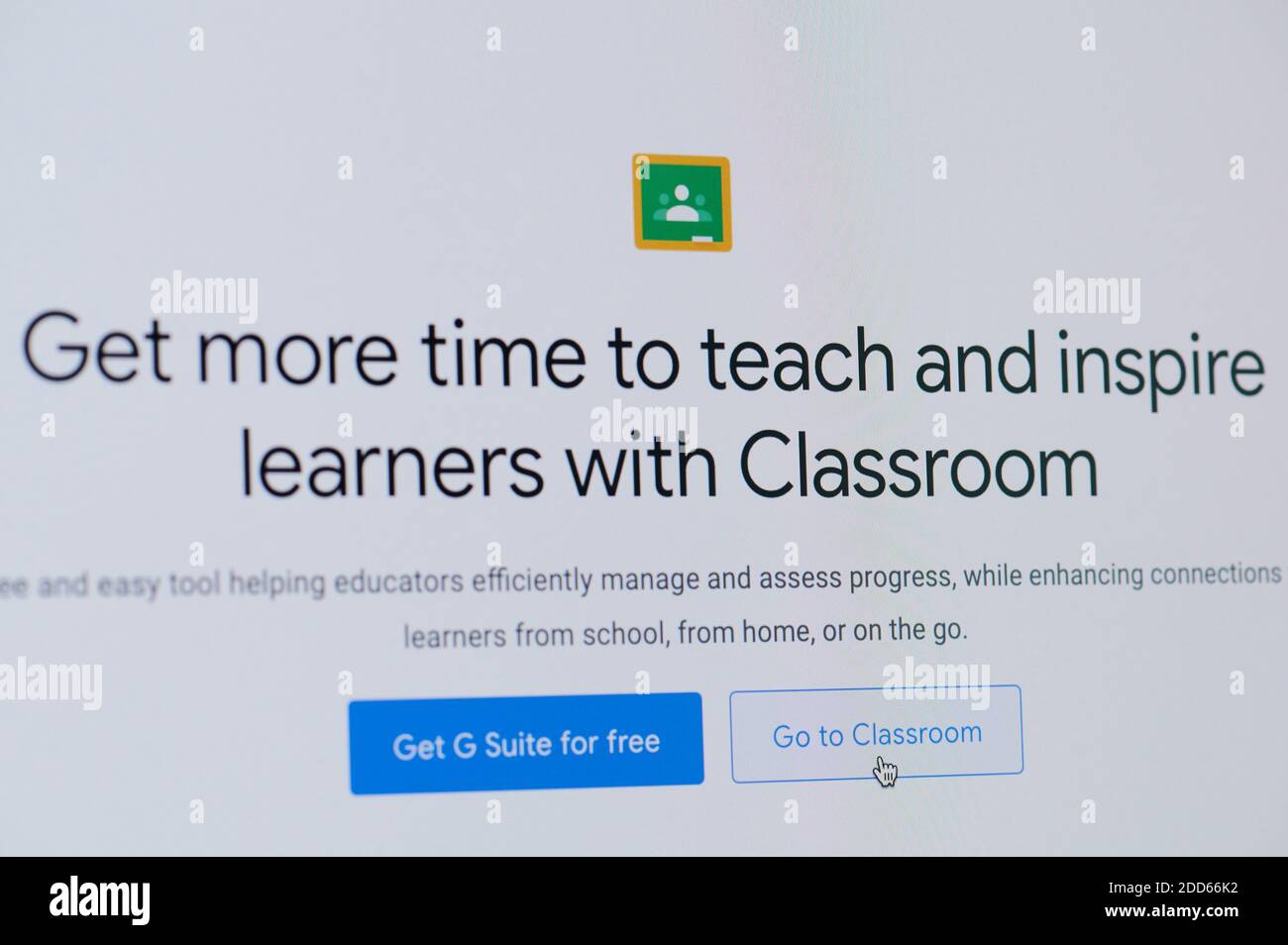 New york, USA - November 24, 2020: Entering go to google classroom web ...