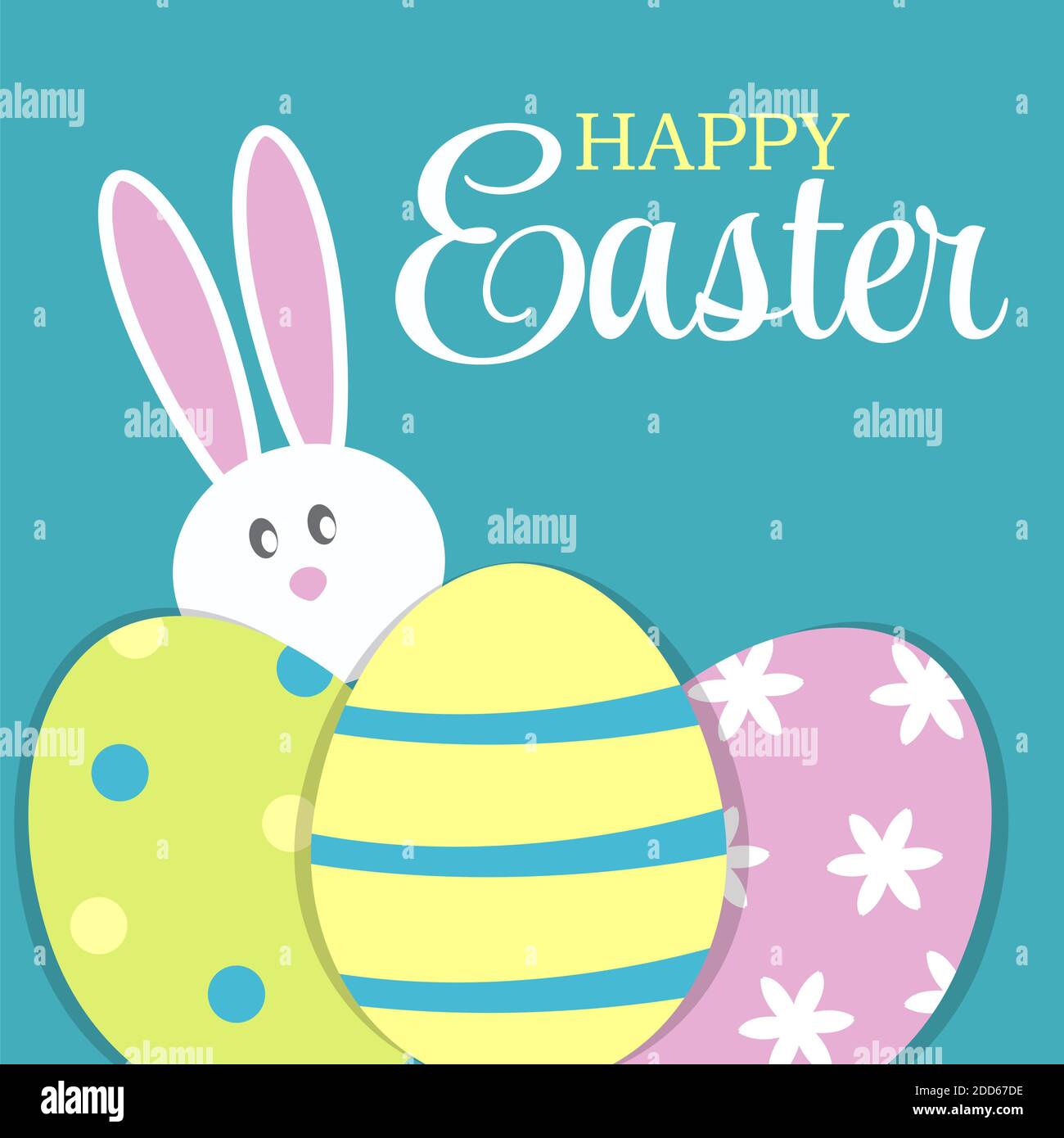 Colorful Happy Easter Background Illustration Stock Photo - Alamy