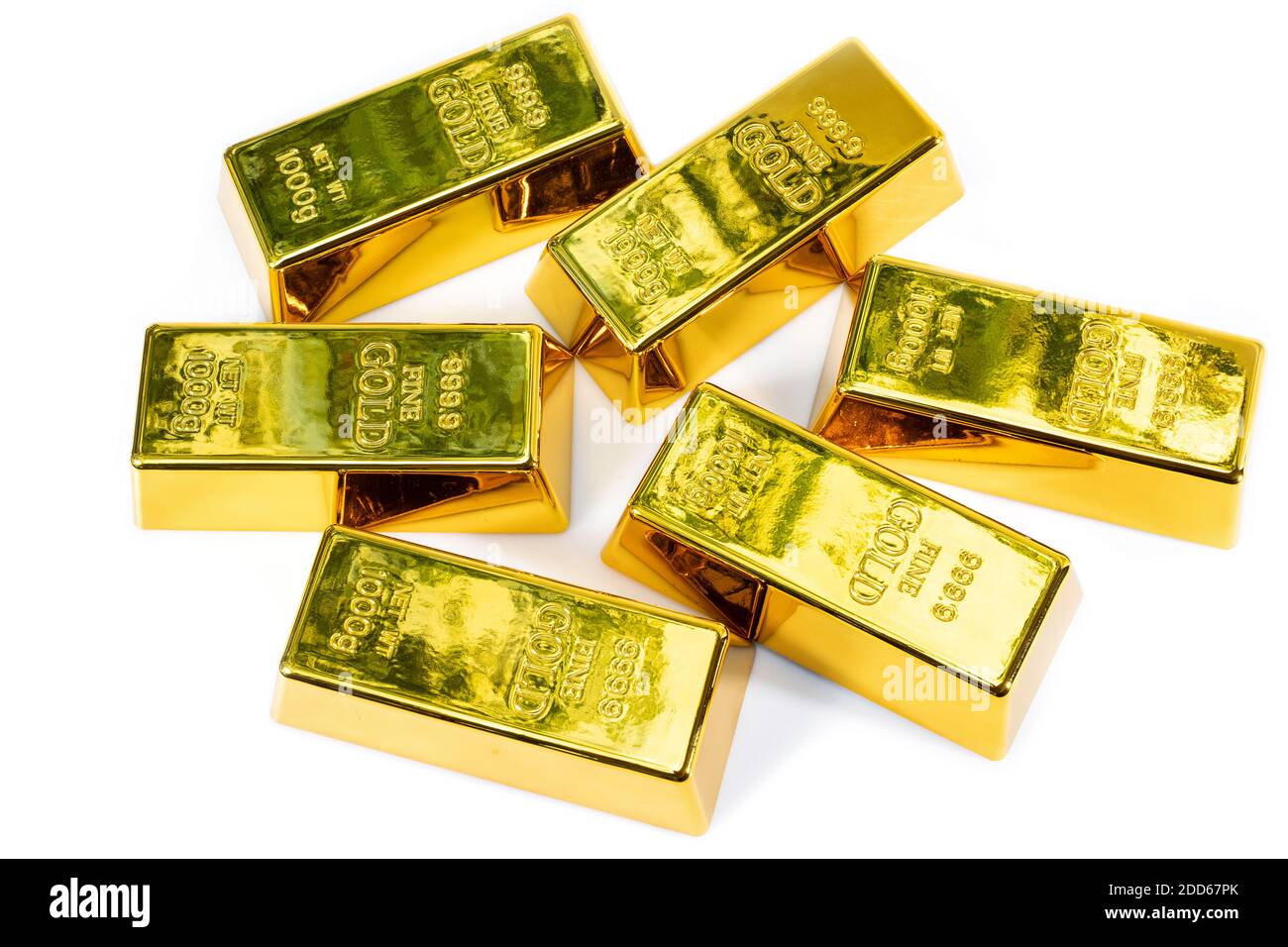 Top view shiny a gold bar 1 kg on white background Stock Photo - Alamy