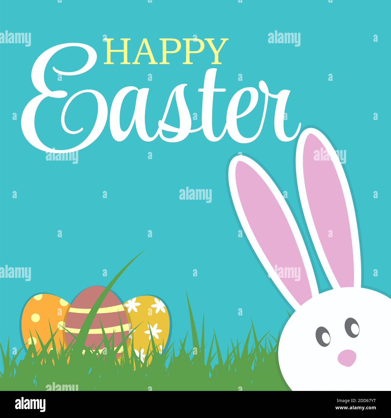 Colorful Happy Easter Background Illustration Stock Photo - Alamy