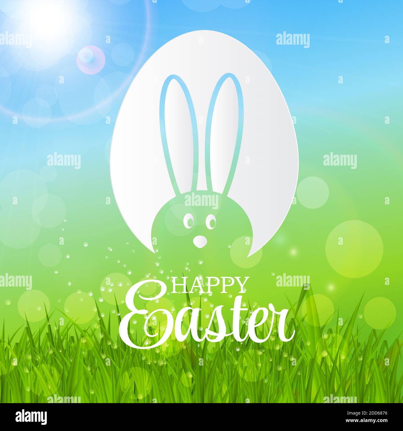Colorful Happy Easter Background Illustration Stock Photo - Alamy