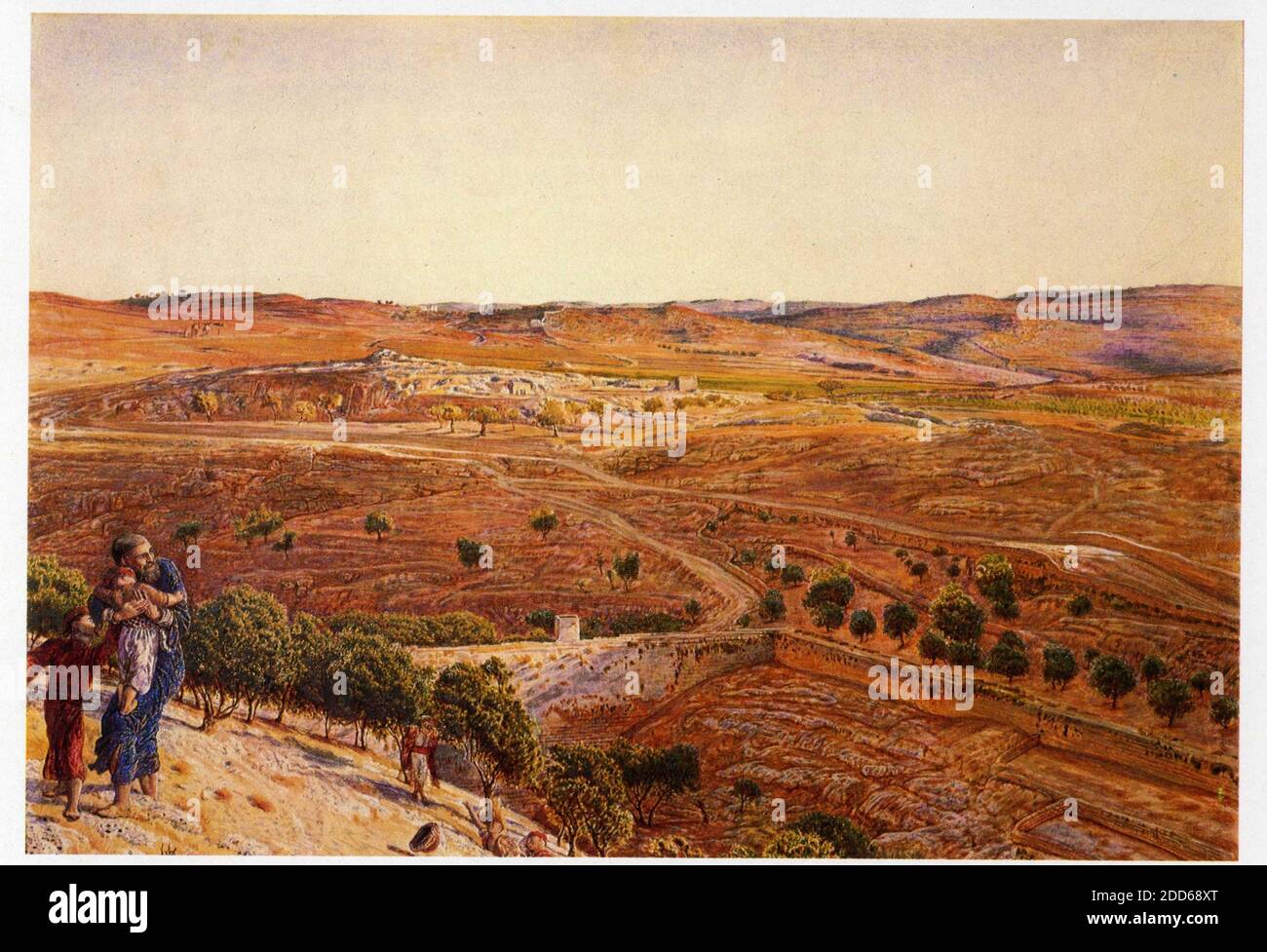 William Holman Hunt. 1827-1910. The Plain of Rephaim from Zion Stock ...