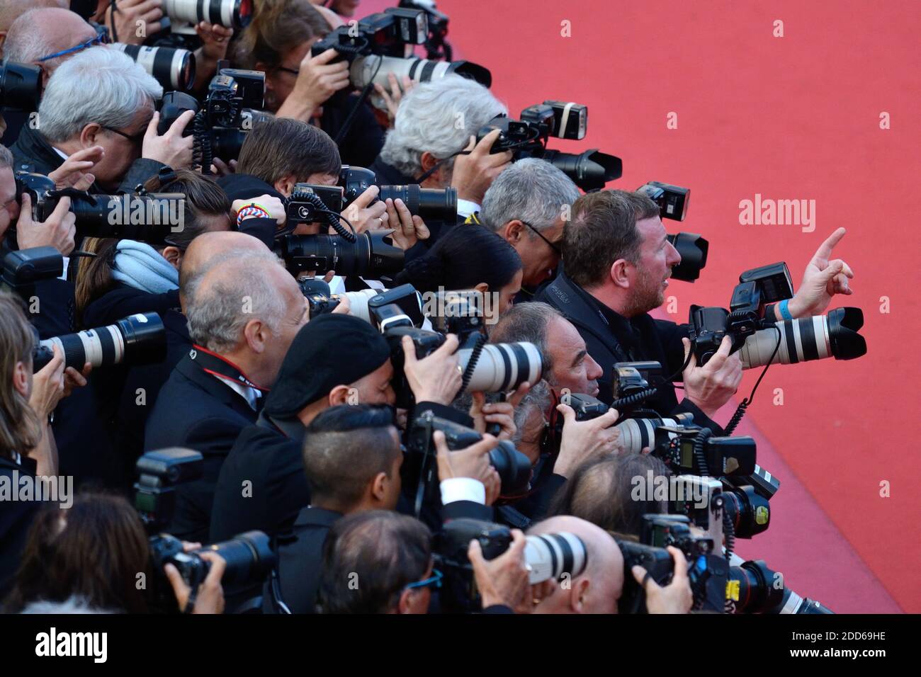 Photographers shooting during the Le Grand Bain Premiere held at the ...