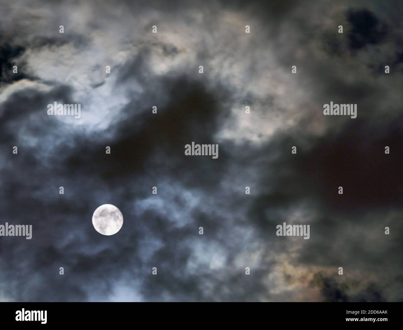 full moon at night clouds sky landscape Stock Photo - Alamy