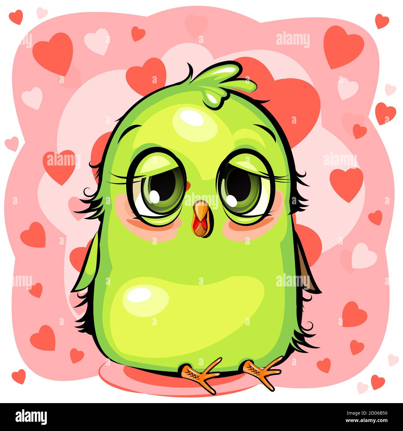 Sleepy parrot. Funny chick. Wants to sleep. Cute and funny baby bird ...