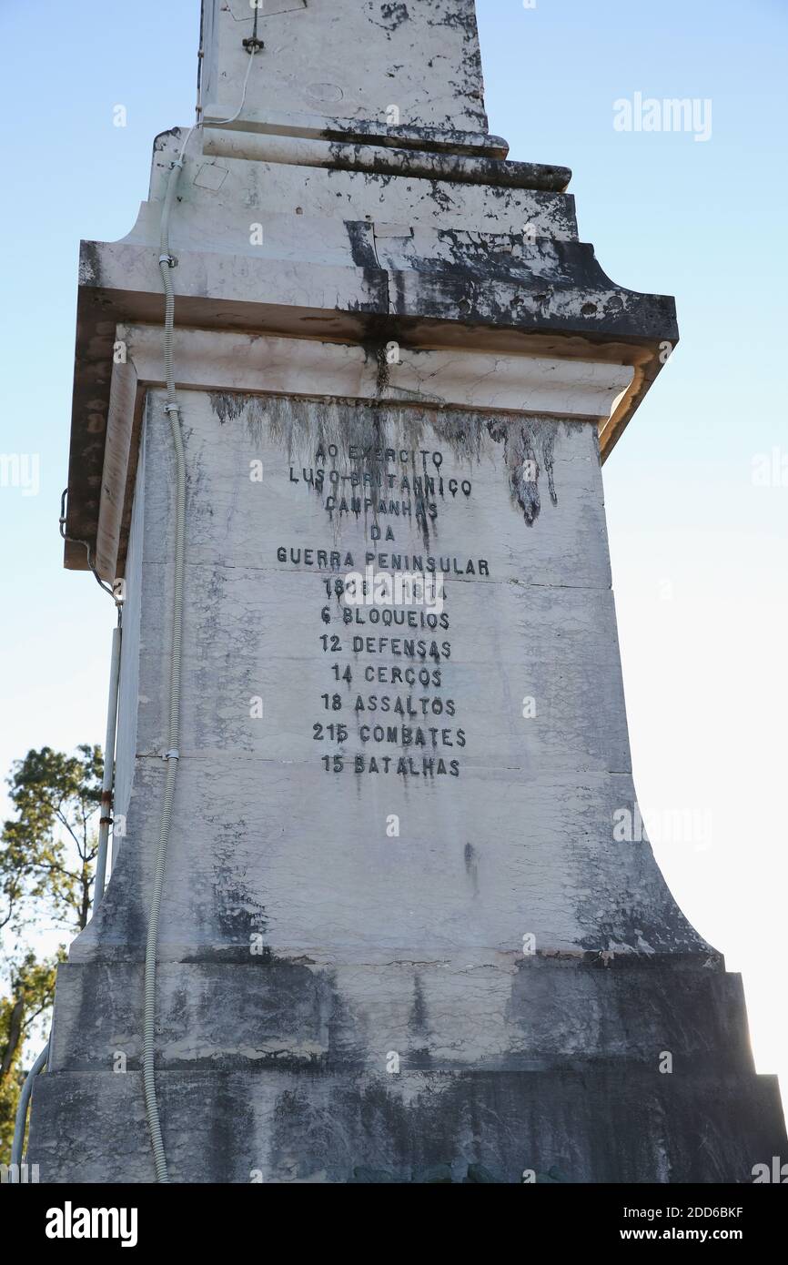Obelisk memorial to the the Battle of Busaco (Bussaco) (Bucaco), a ...