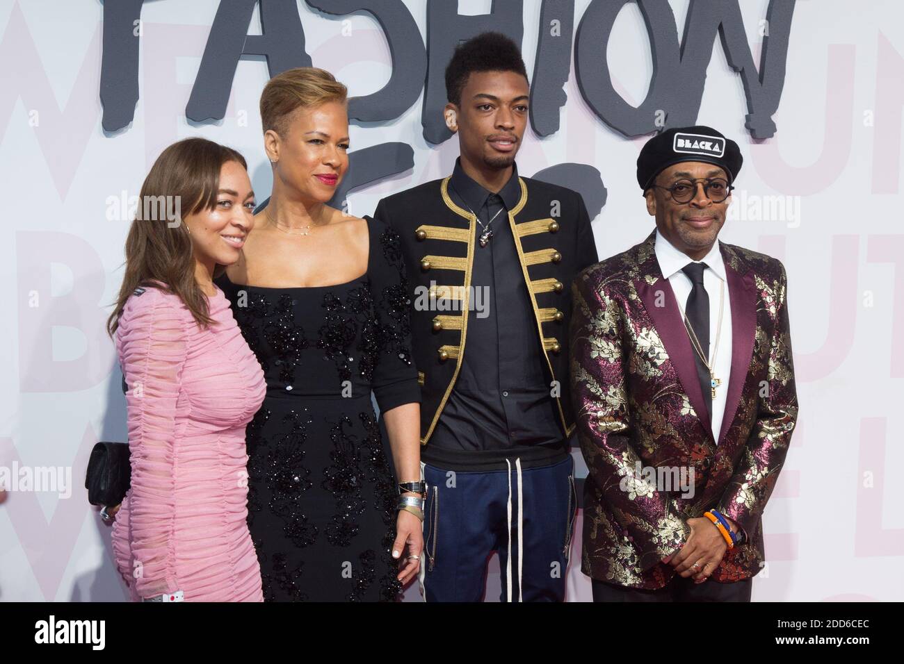 Jackson Lee, Tonya Lewis Lee, Satchel Lee and Spike Lee attend Fashion ...