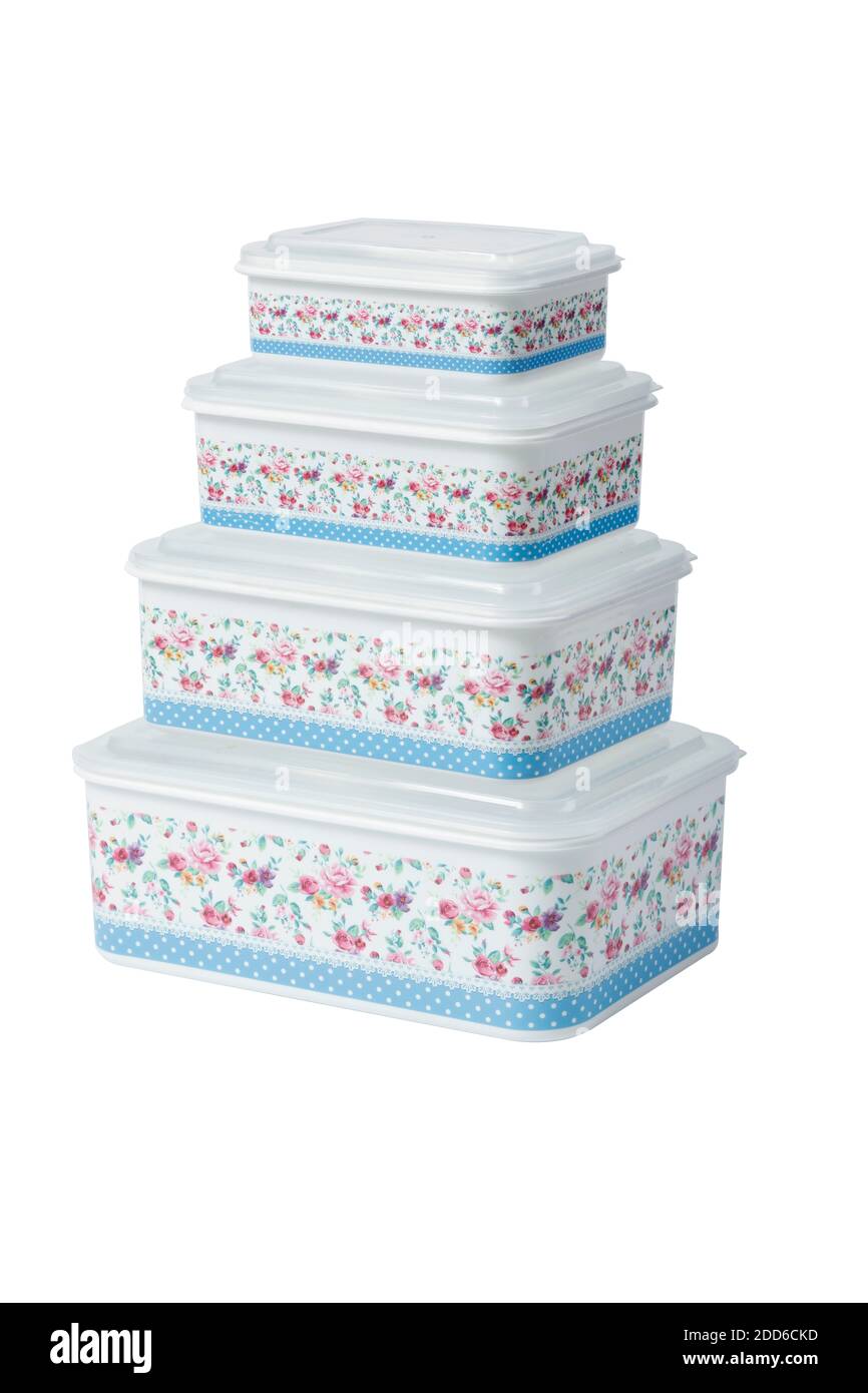 Food inside plastic containers isolated on white background Stock Photo ...