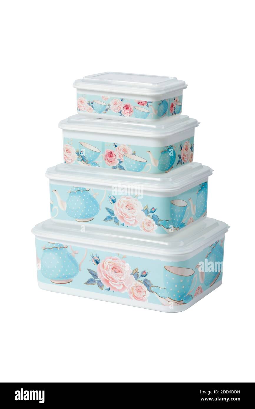 Food inside plastic containers isolated on white background Stock Photo ...