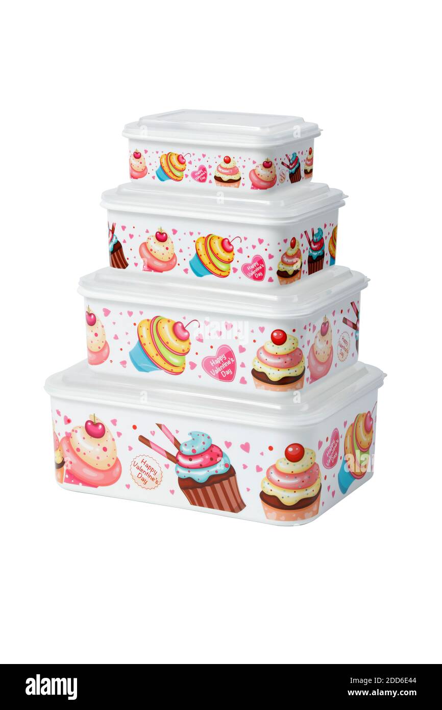 Food inside plastic containers isolated on white background Stock Photo ...