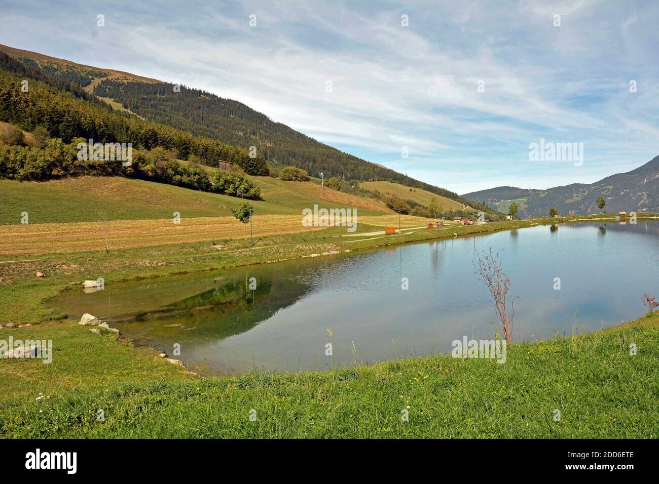 Recreational area Wolfsee near Fiss in Tyrol Stock Photo - Alamy