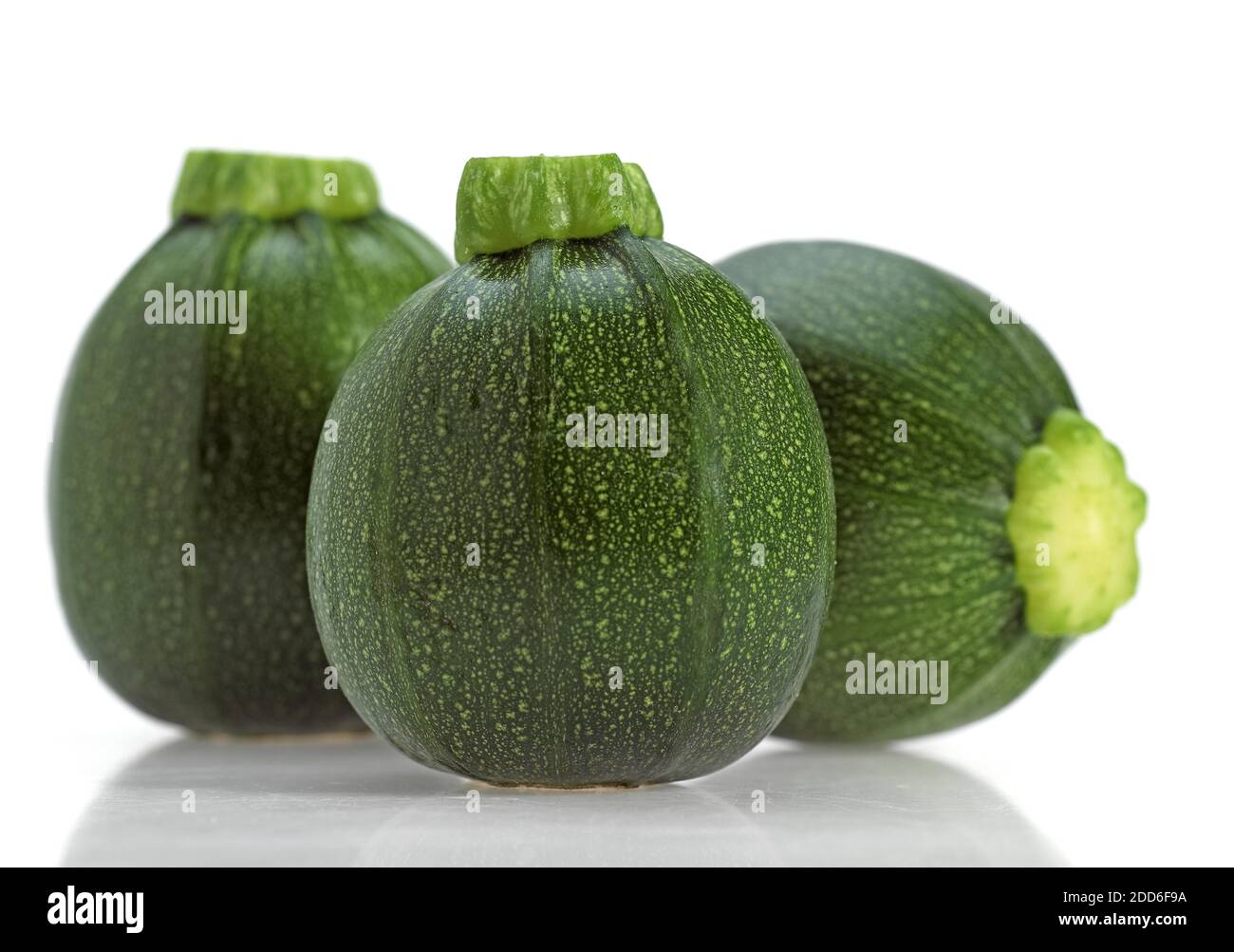 Round Courgette or Zucchini, cucurbita pepo, Vegetable against White ...