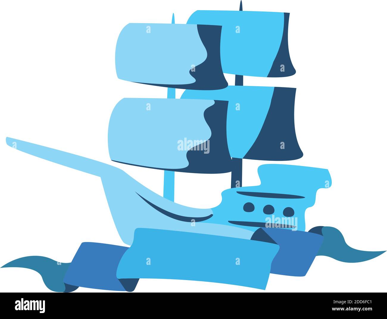 nautical ship with ribbon design sea ocean navigation travel underwater ...