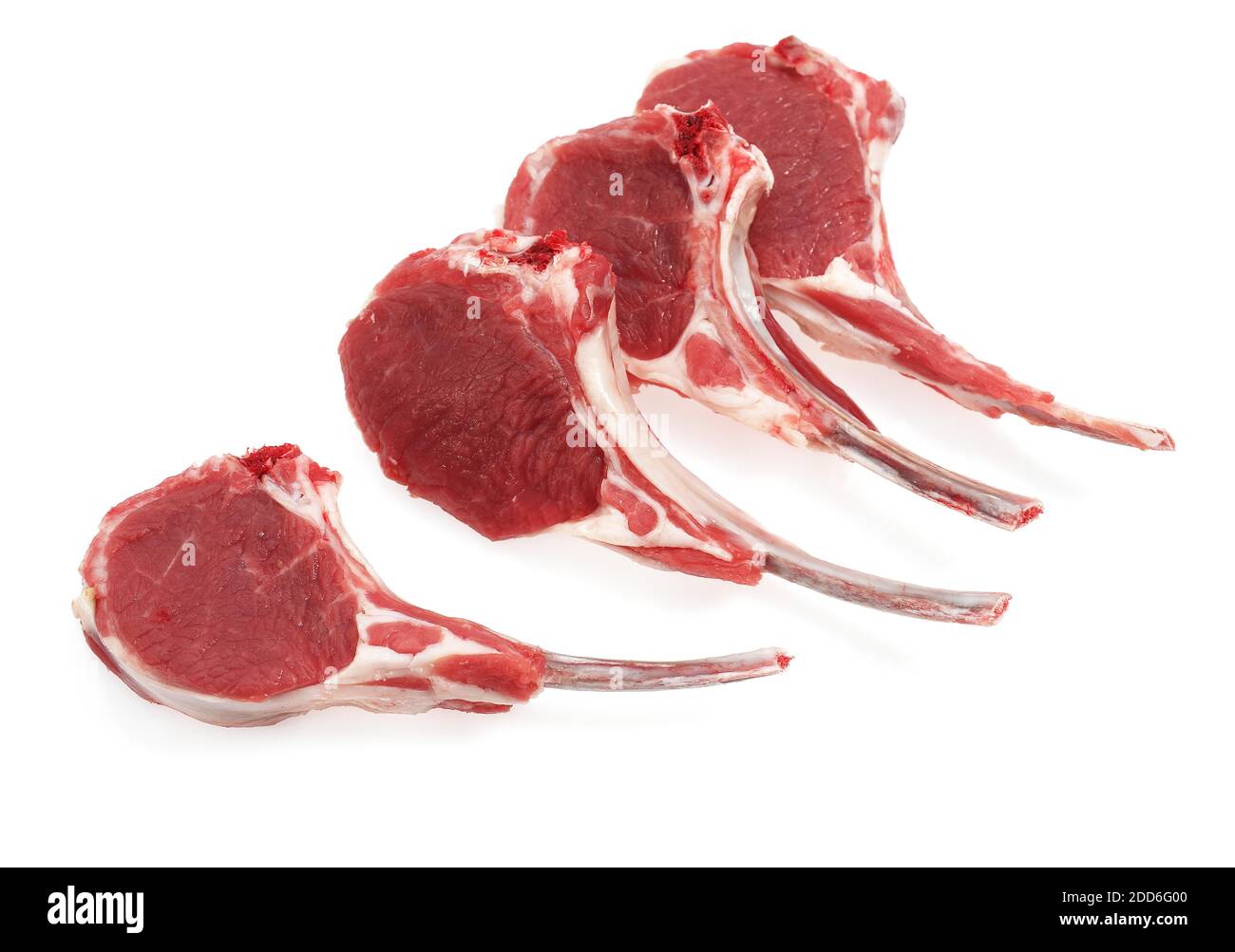 Fresh Lamb Chops against White Background Stock Photo - Alamy