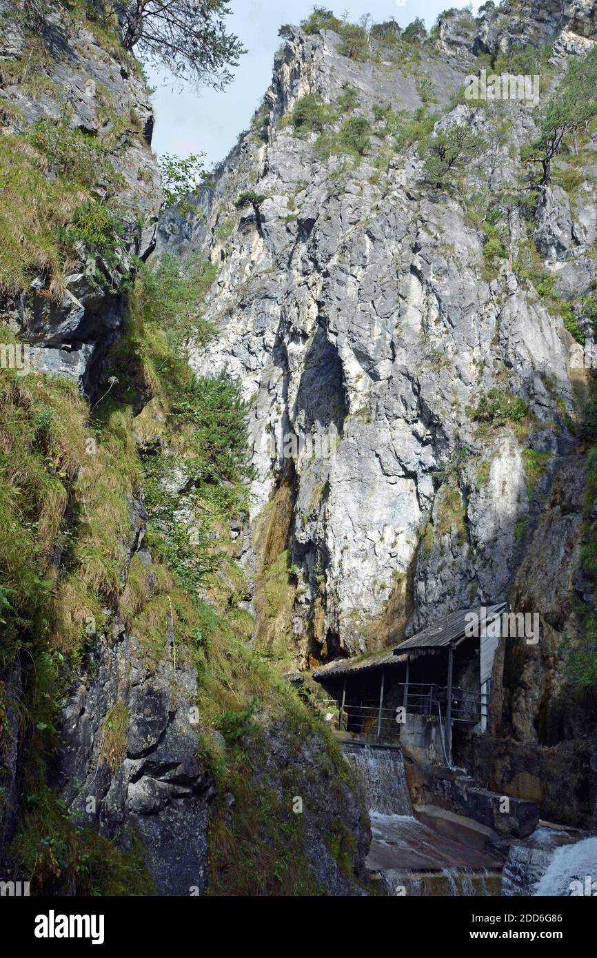 The Zammer Loch is a gorge in the Tyrolean municipality of Zams Stock ...