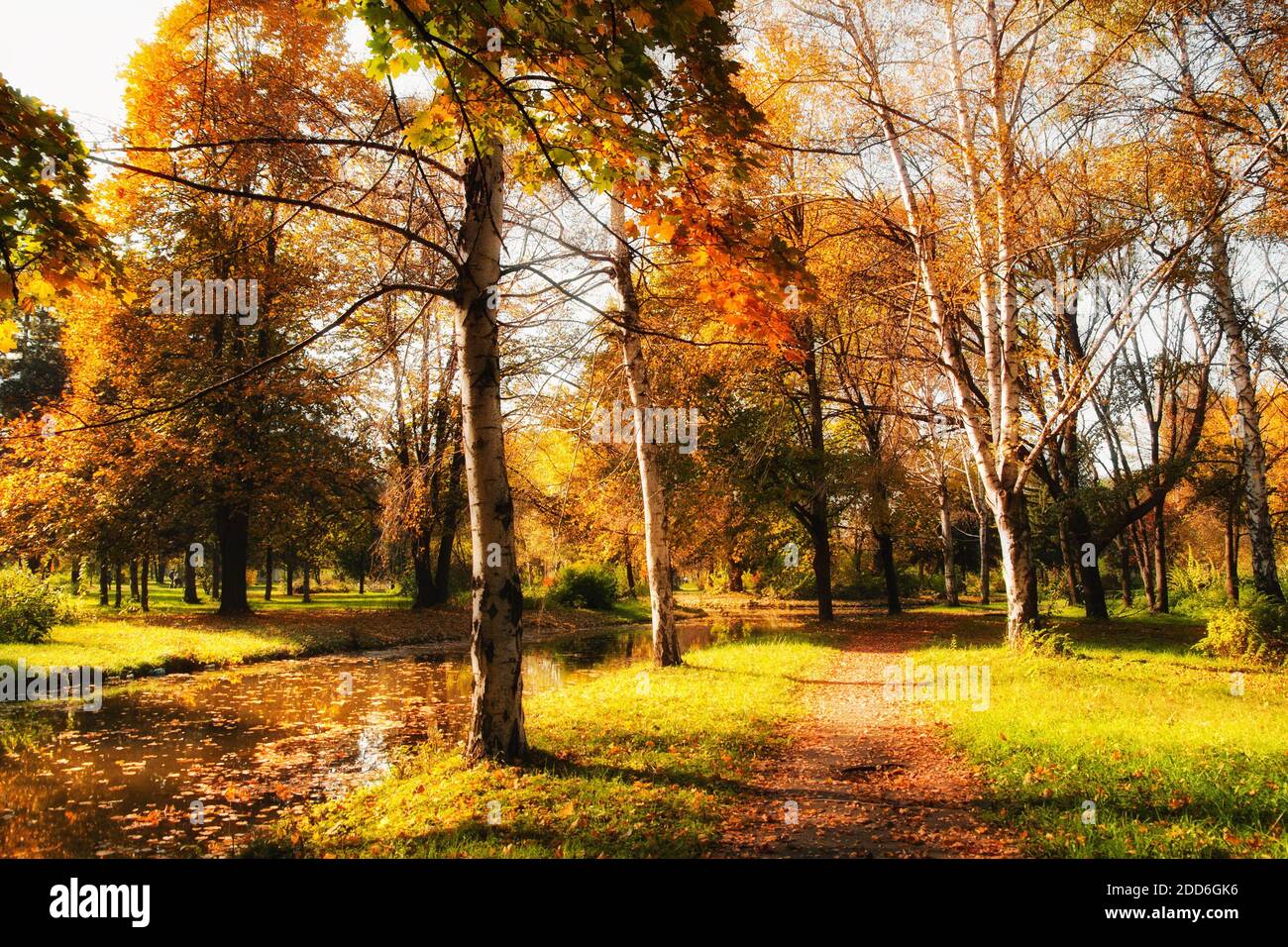 Autumn in Skopje city park Stock Photo - Alamy