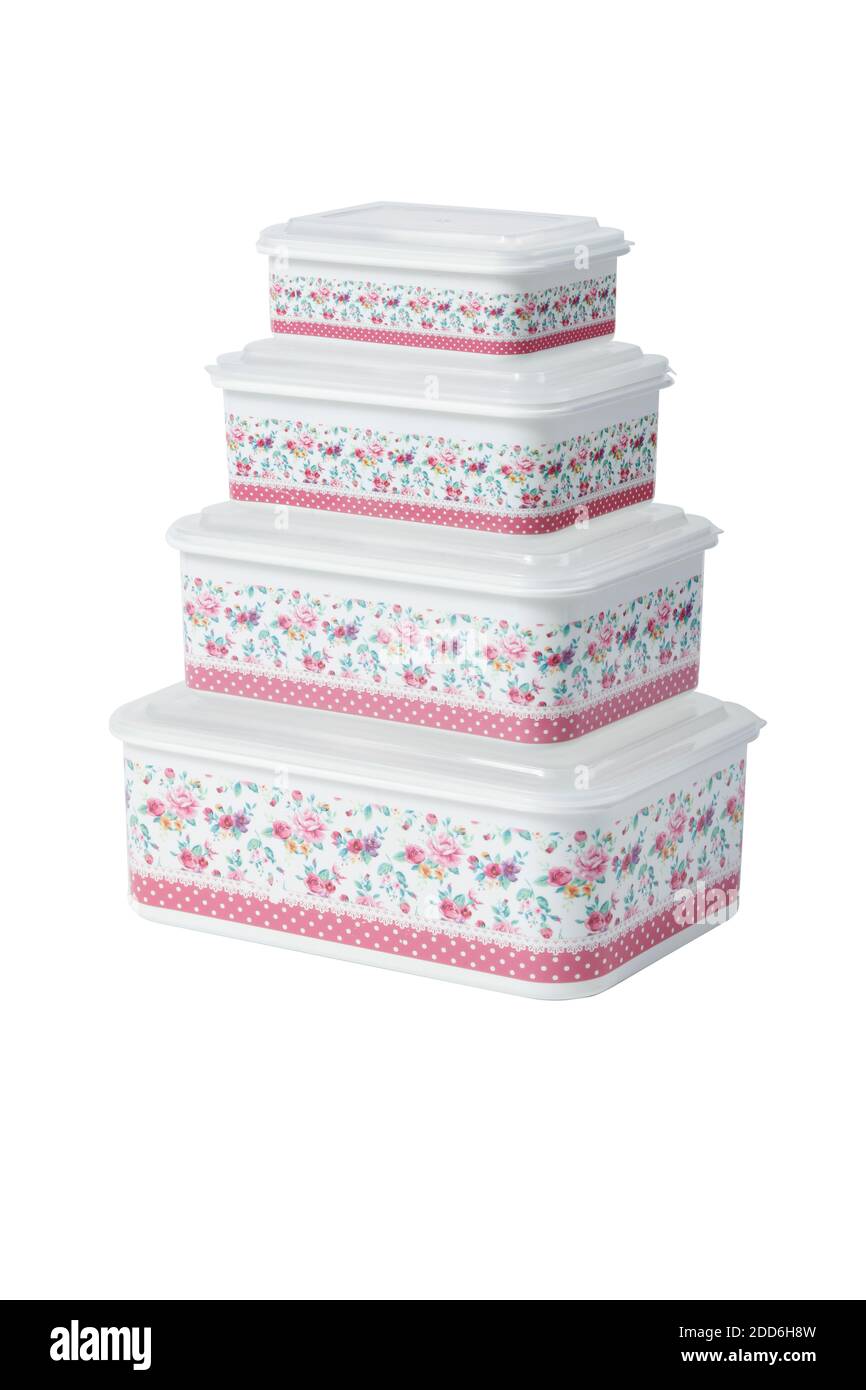 Food inside plastic containers isolated on white background Stock Photo ...