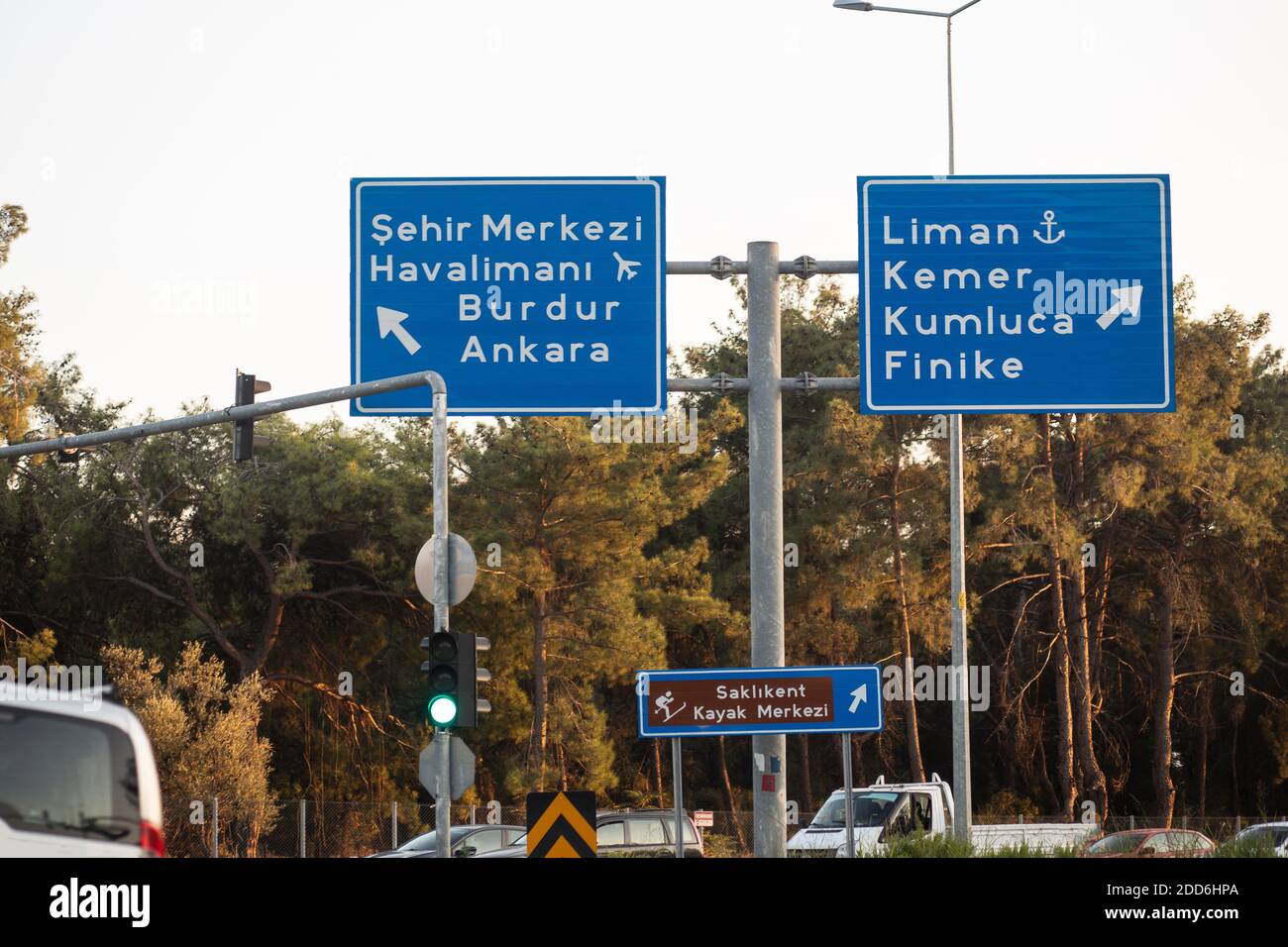 Antalya - Turkey - 11.10. 2020 : City road signs in Turkey Stock Photo ...