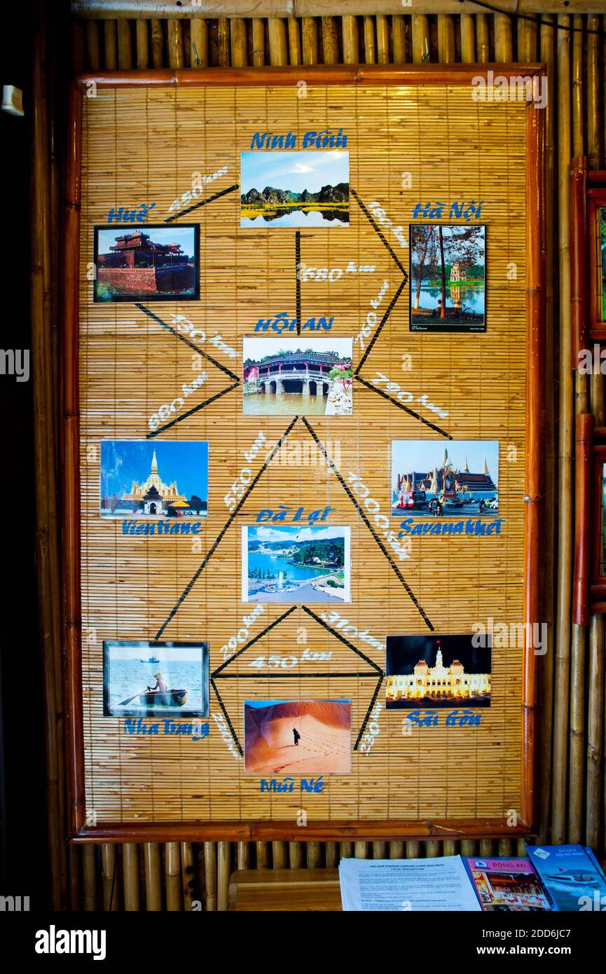 The Vietnam Overnight Bus Timetable, Southeast Asia Stock Photo - Alamy