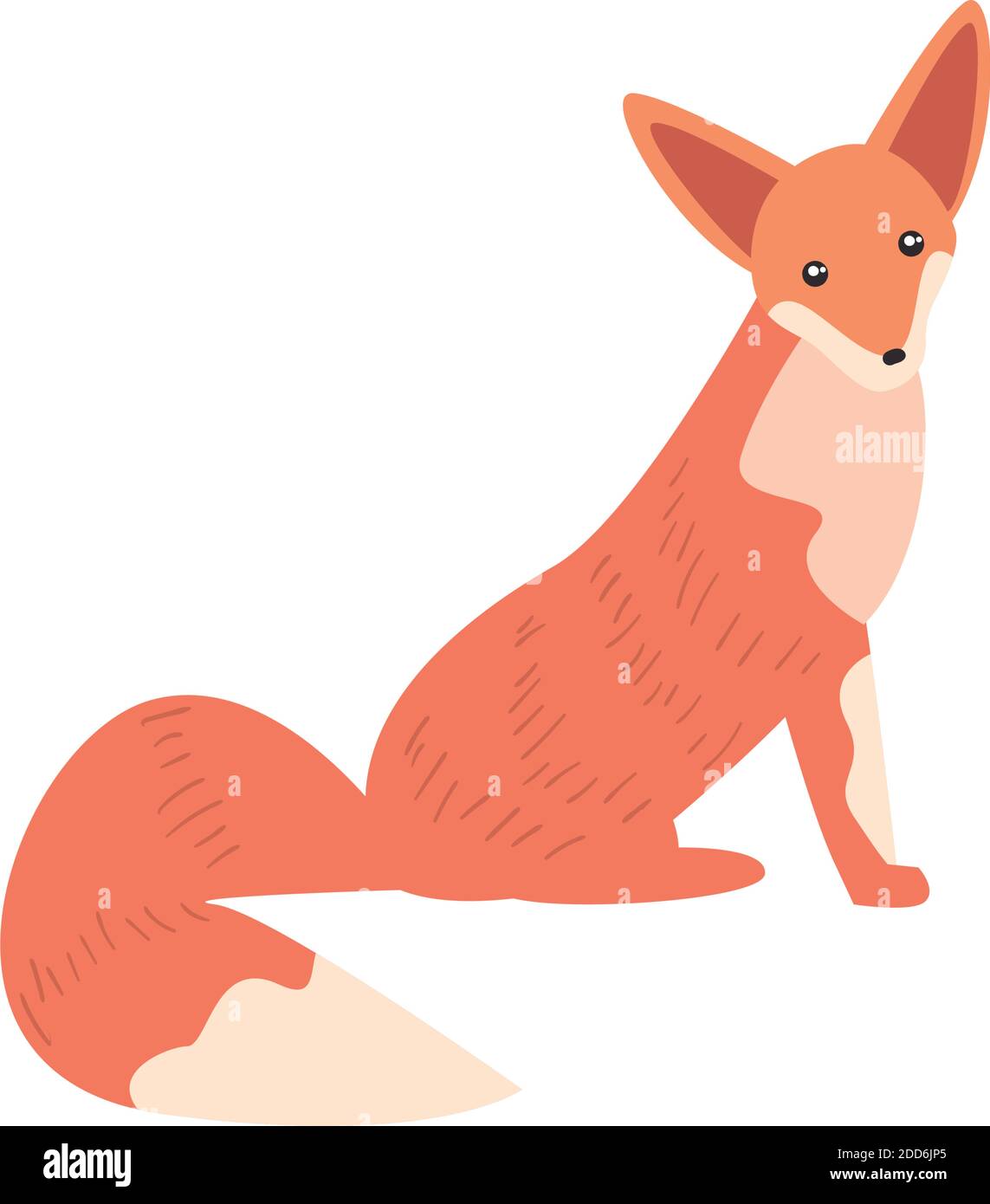 cute fox animal on white background vector illustration design Stock ...