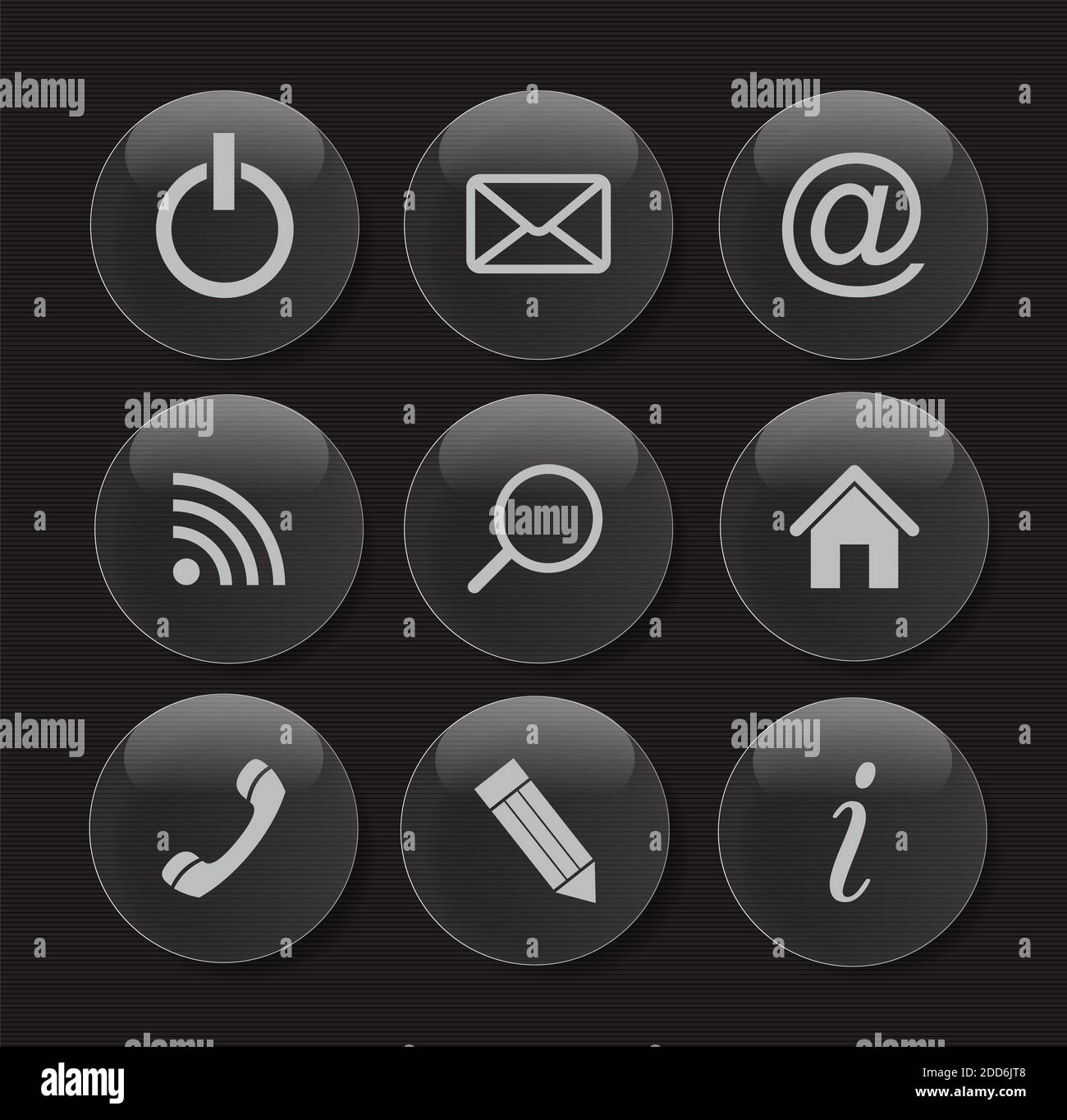 Set of Shiny Glass Web Buttons Illustration Stock Photo - Alamy