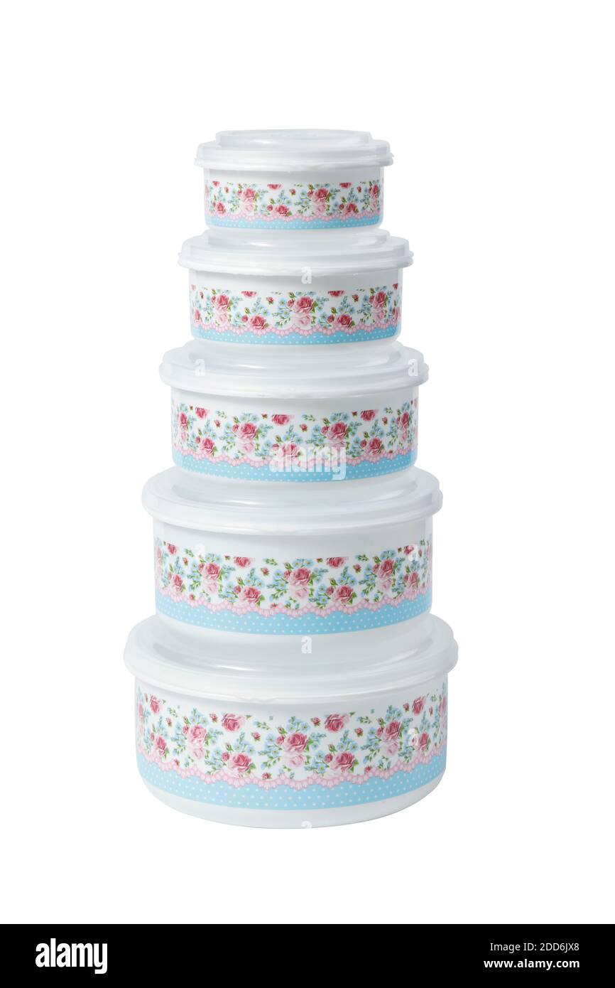 Food inside plastic containers isolated on white background Stock Photo ...