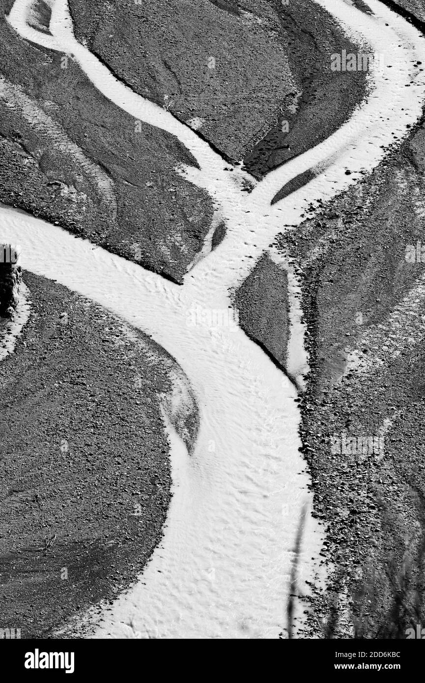 Meandering River Black And White