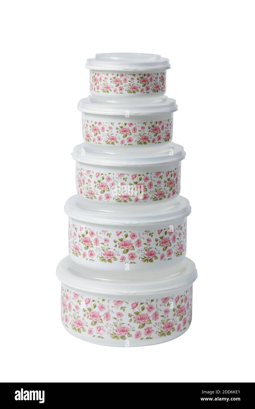 Food inside plastic containers isolated on white background Stock Photo ...