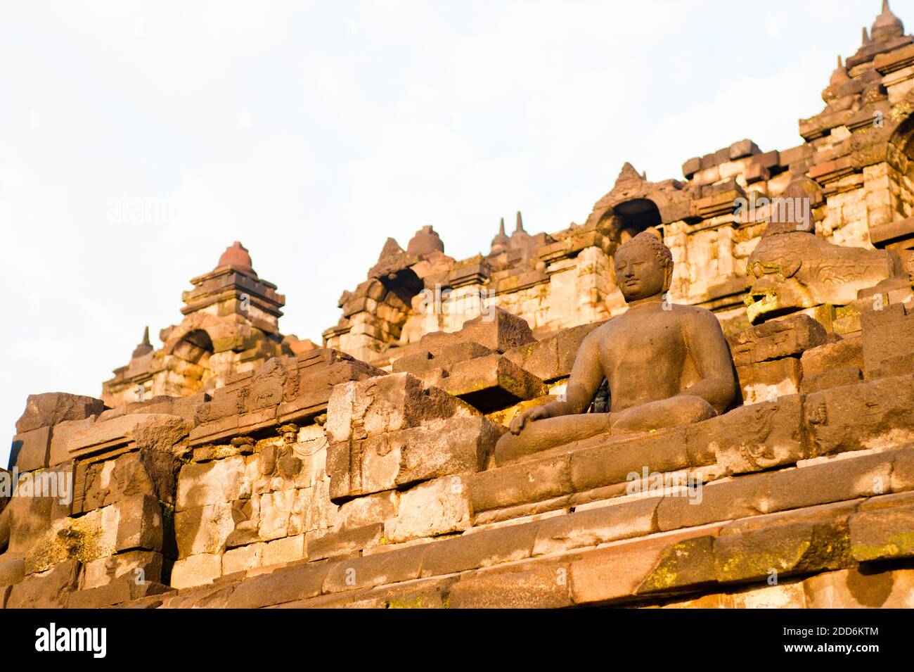 Stone Buddhas at Borobudur Temple, Yogyakarta, Java, Indonesia, Asia ...