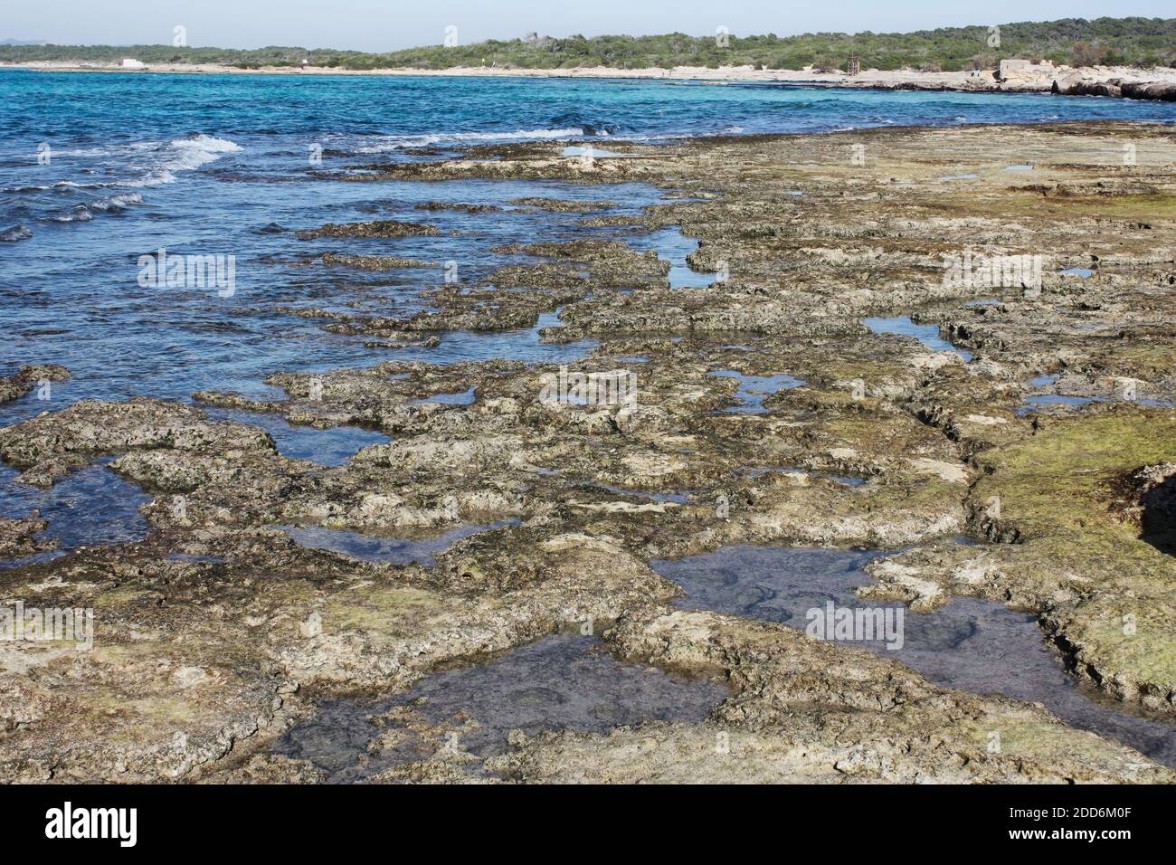Island scenery, beach, beautiful bay seaside, Balearic Islands ...