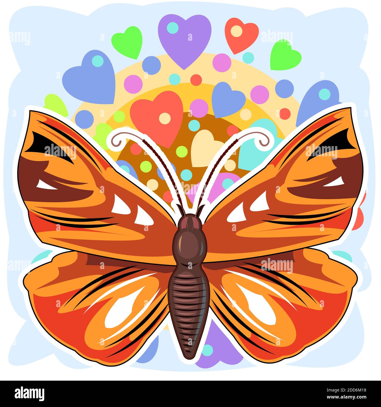 Orange Butterfly Cartoon