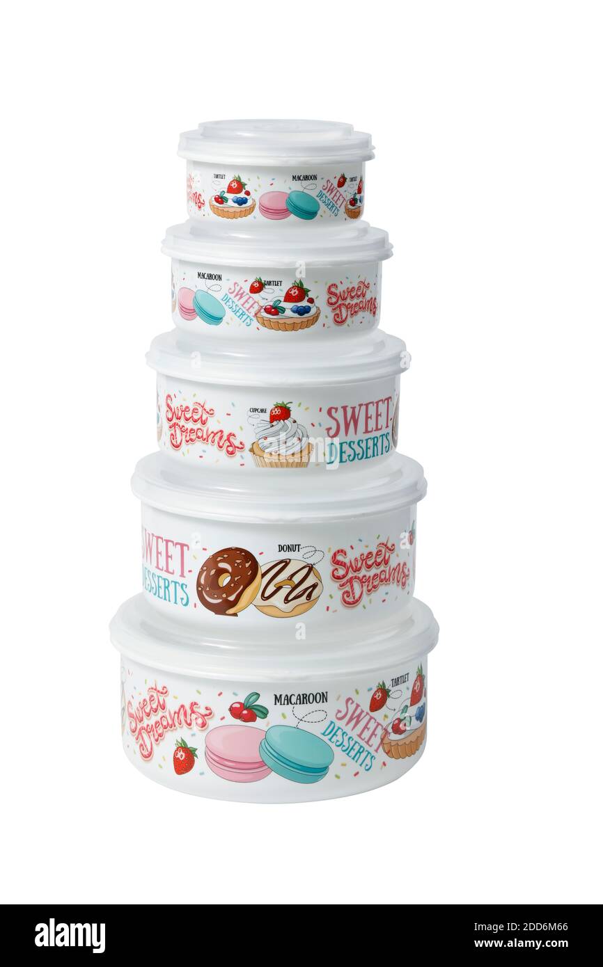 Food inside plastic containers isolated on white background Stock Photo ...