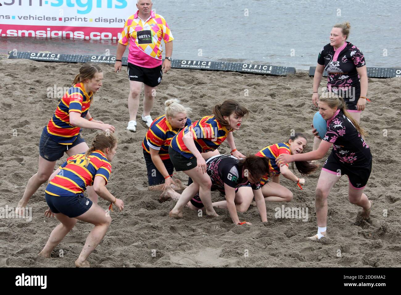 Turnberry Beach, South Ayrshire, Scotland. Womens Beach rugby Stock ...