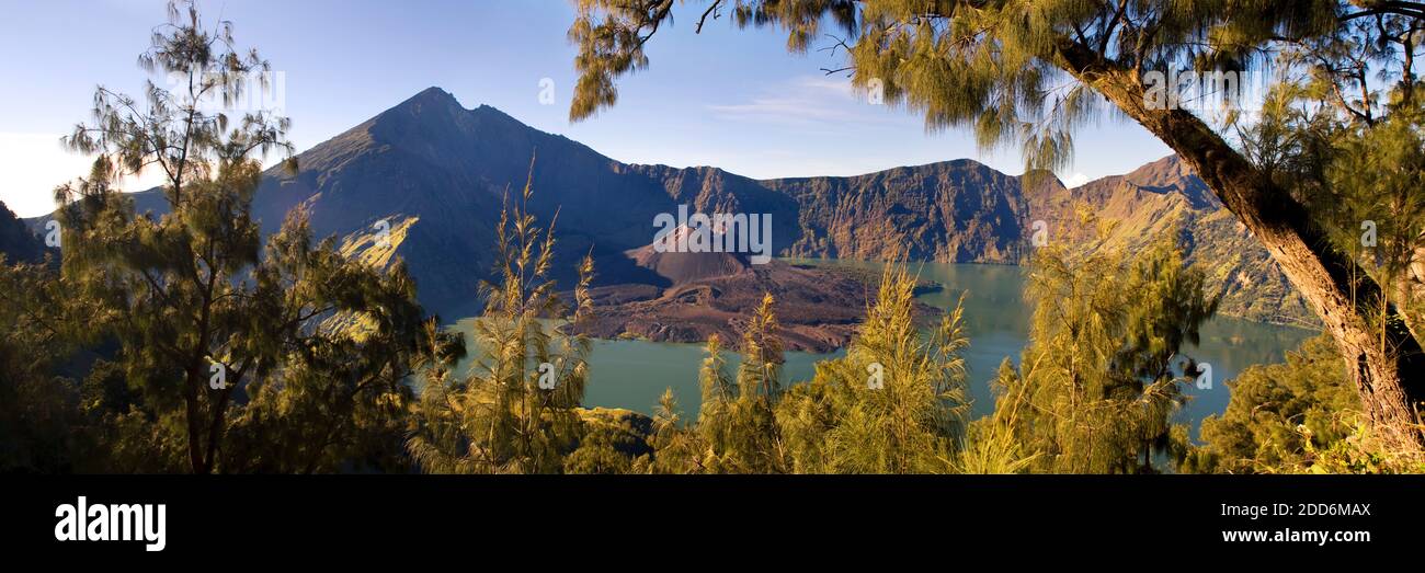 Panoramic Photo of Mount Rinjani on Lombok, the Second Highest Volcano ...