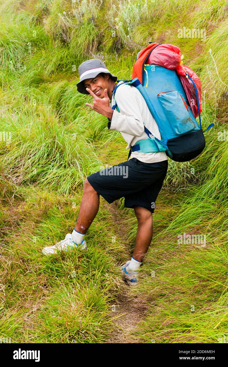 Tour Guide on the Three Day Trek up the Active Volcano of Mount Rinjani ...