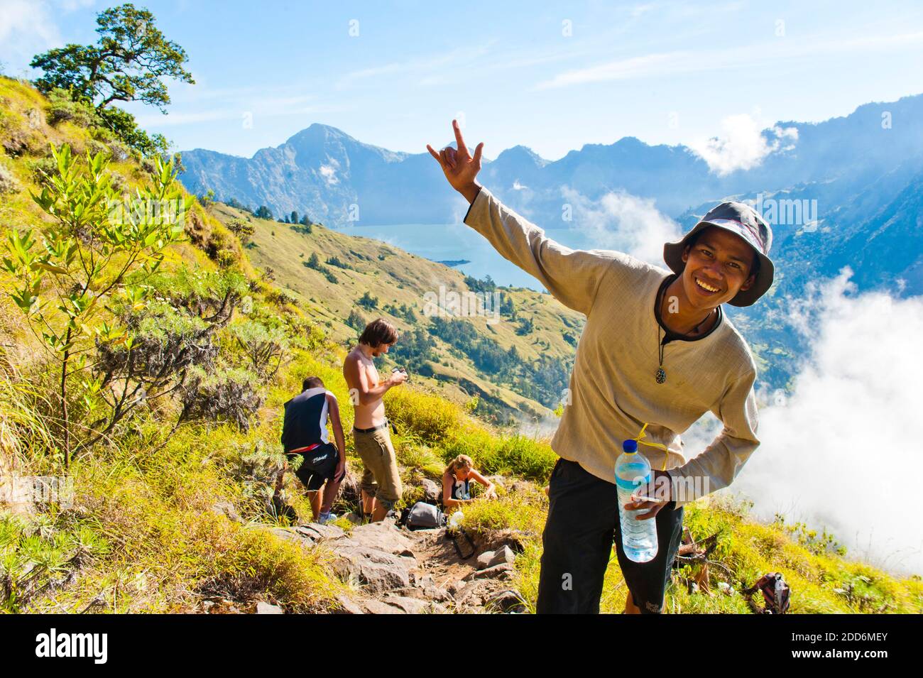 Tour Guide on the Three Day Trek up the Active Volcano of Mount Rinjani ...