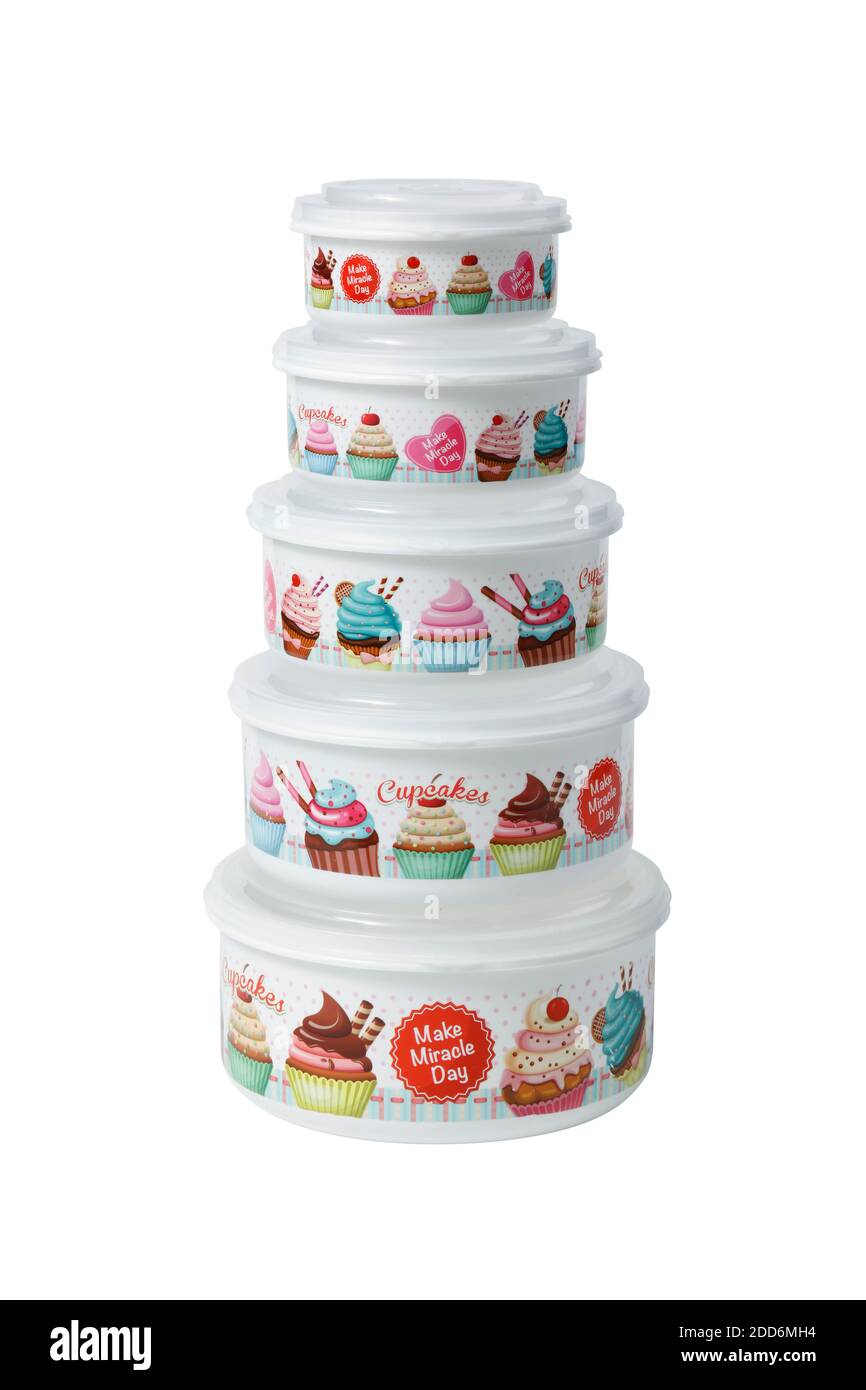 Food inside plastic containers isolated on white background Stock Photo ...