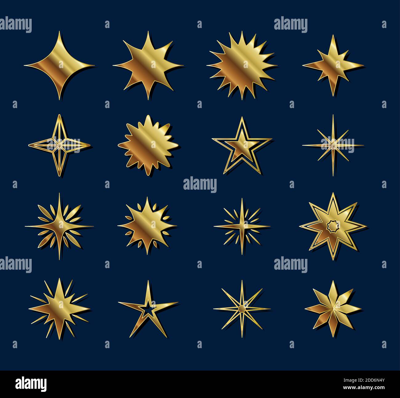 star gold style set of icons vector design Stock Vector Image & Art - Alamy