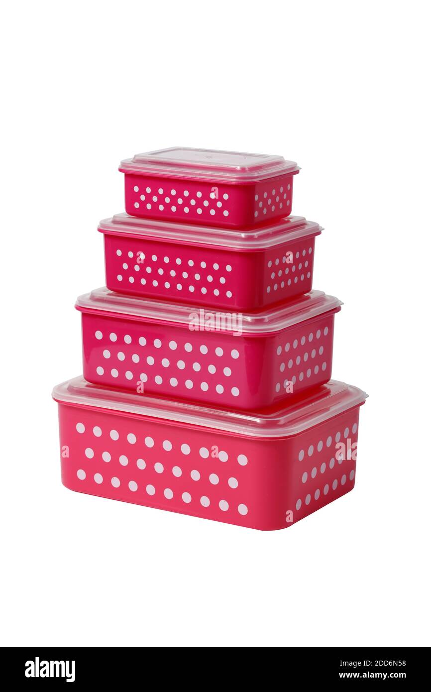 Food inside plastic containers isolated on white background Stock Photo ...