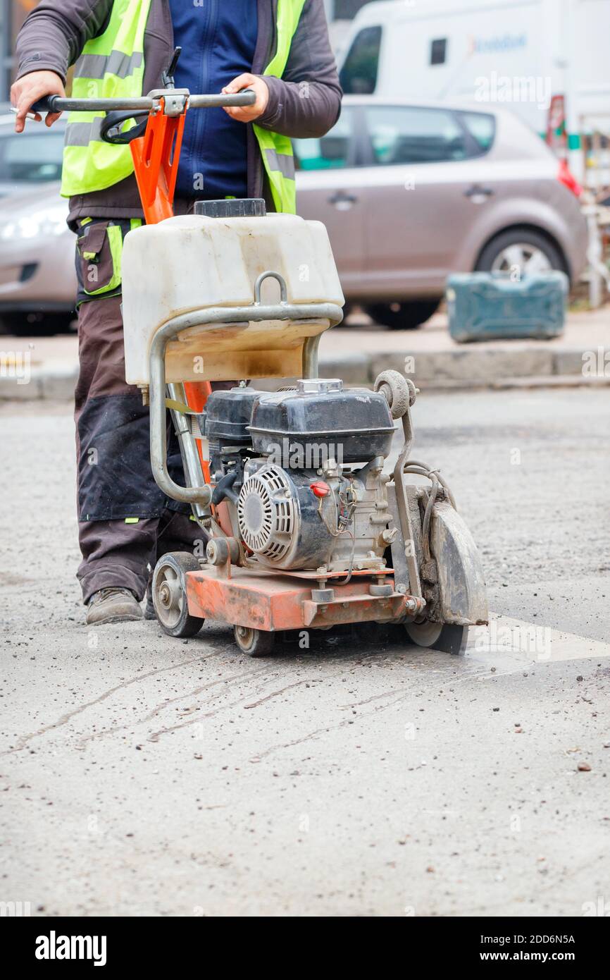 Asphalt road cutter hi-res stock photography and images - Alamy