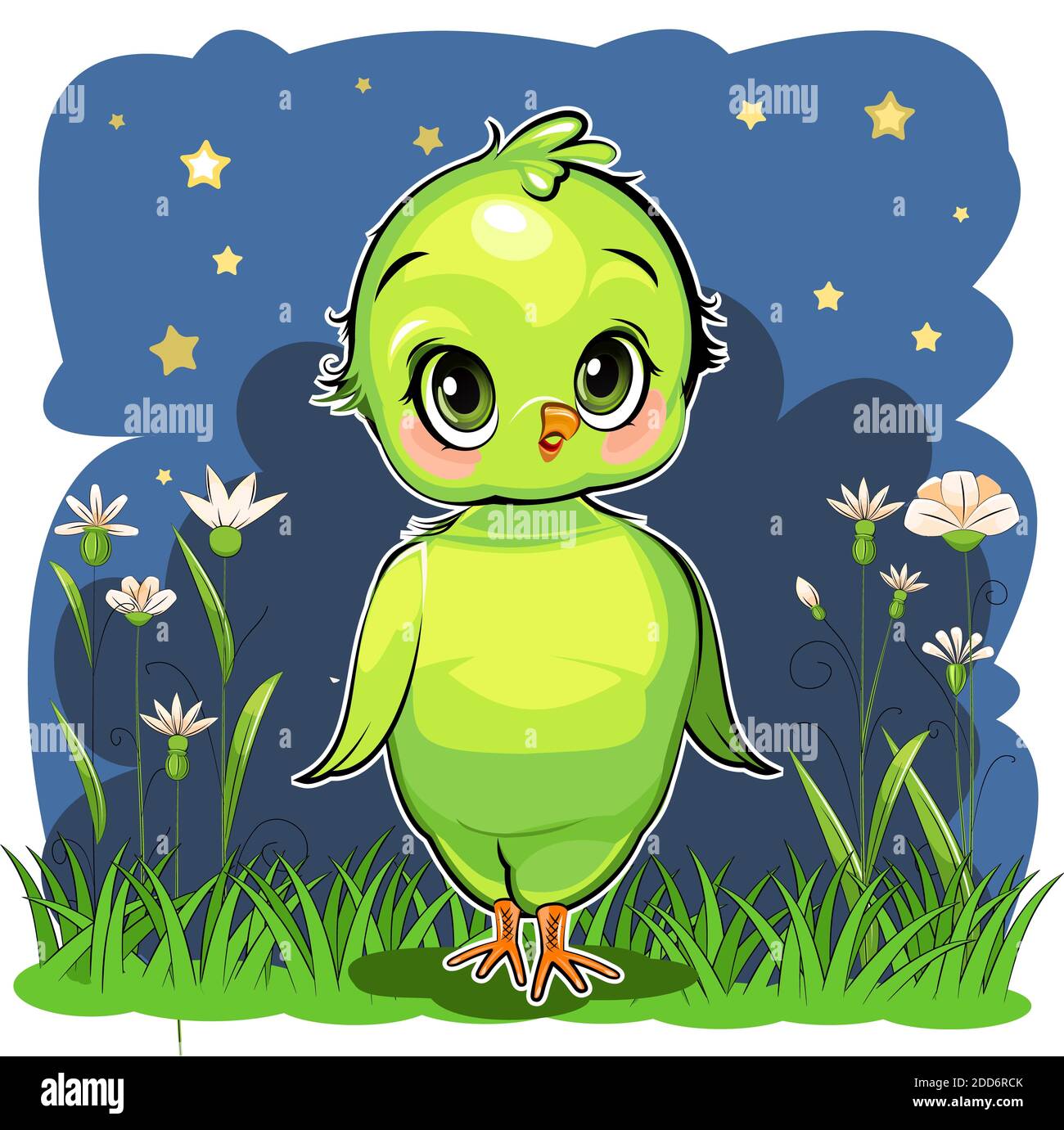 parrot girl. Funny chick. Cute and funny baby bird. The isolated object ...