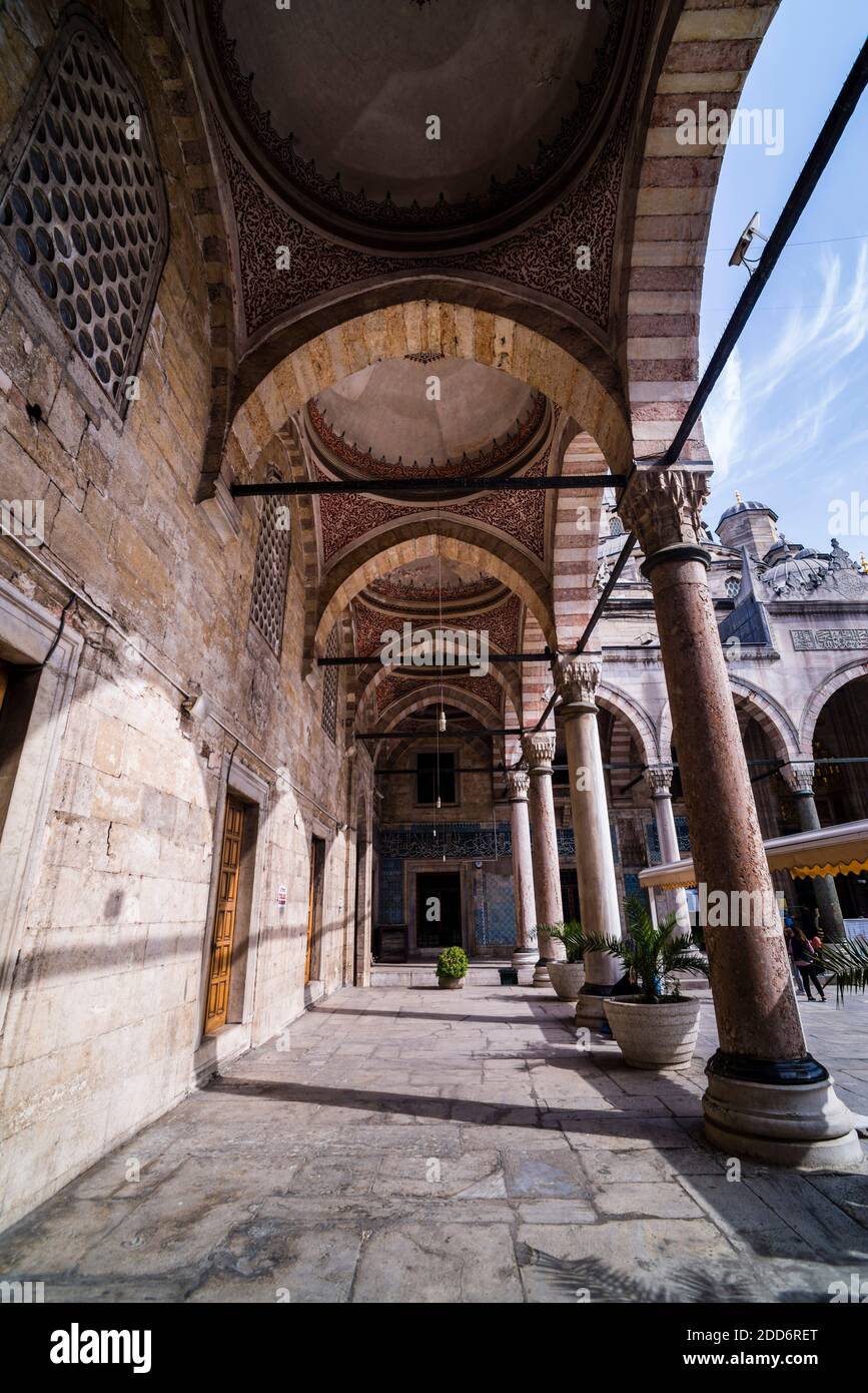 New Mosque (Yeni Mosque) courtyard, Istanbul, Turkey, Eastern Europe ...