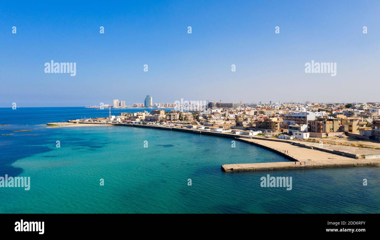 Capital of Libya, Tripoli seafront skyline view Stock Photo - Alamy