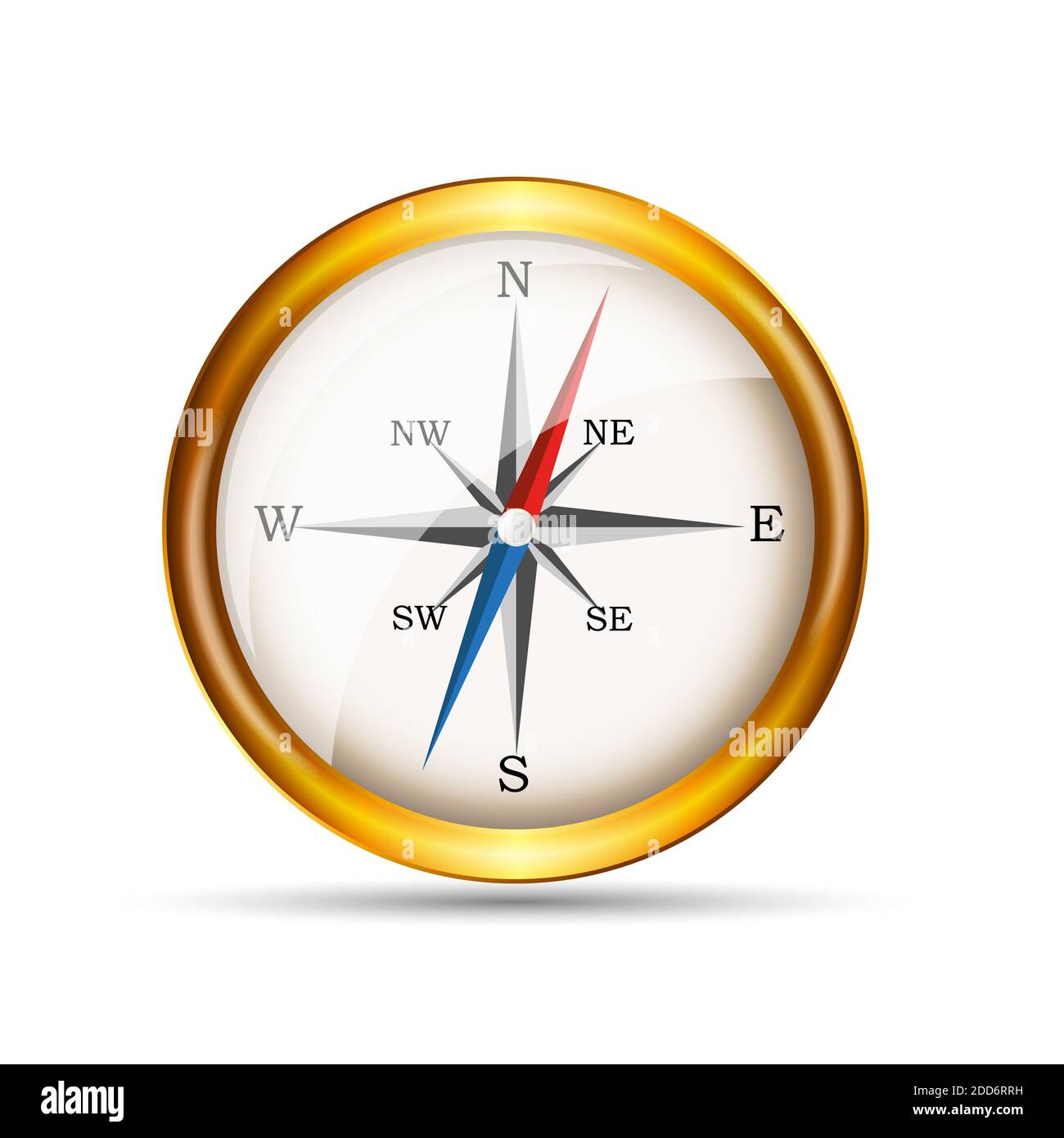 Glossy Realistic Compass. Illustration Stock Photo - Alamy